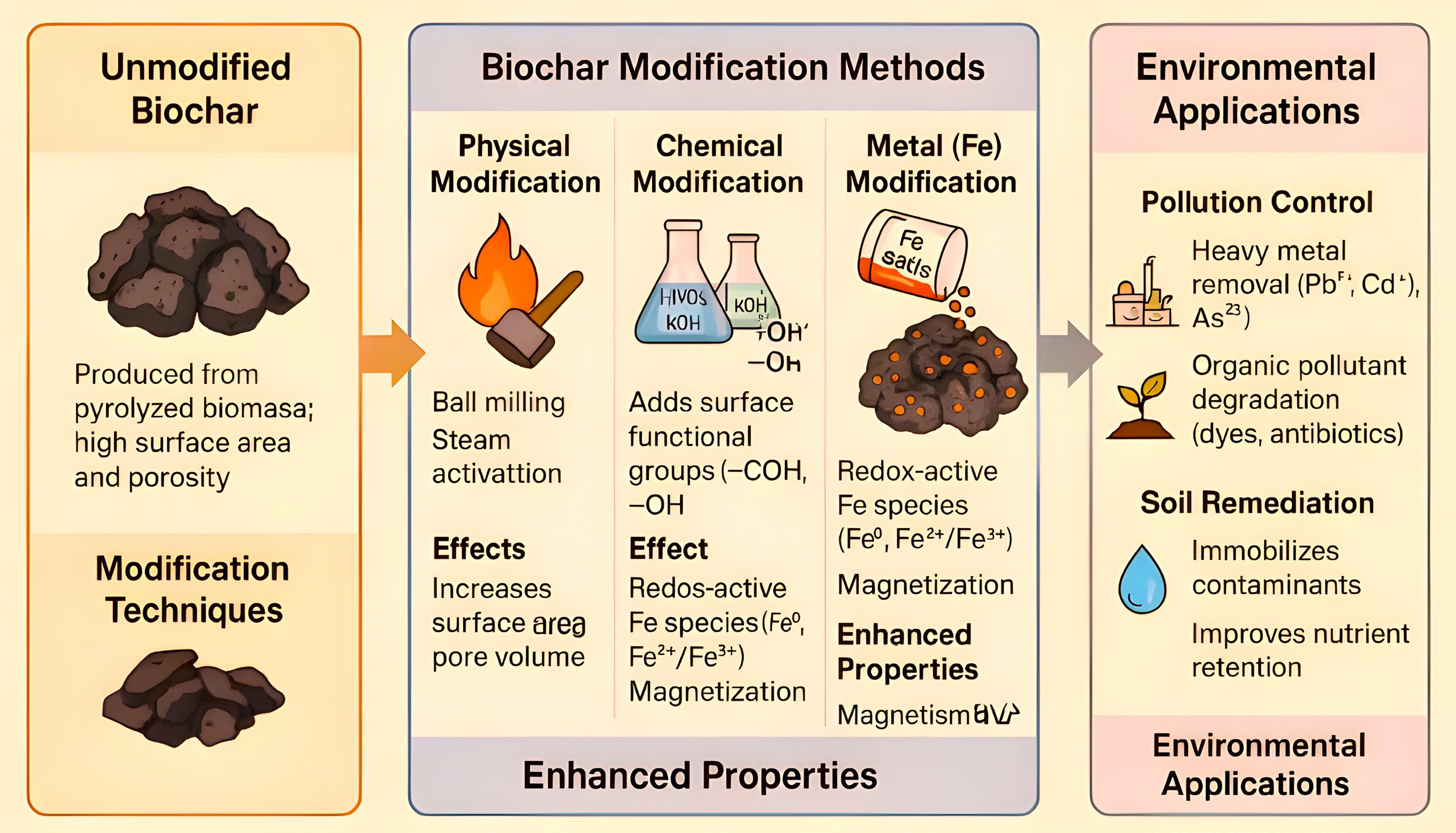 Advances in biochar modification for environmental remediation with ...