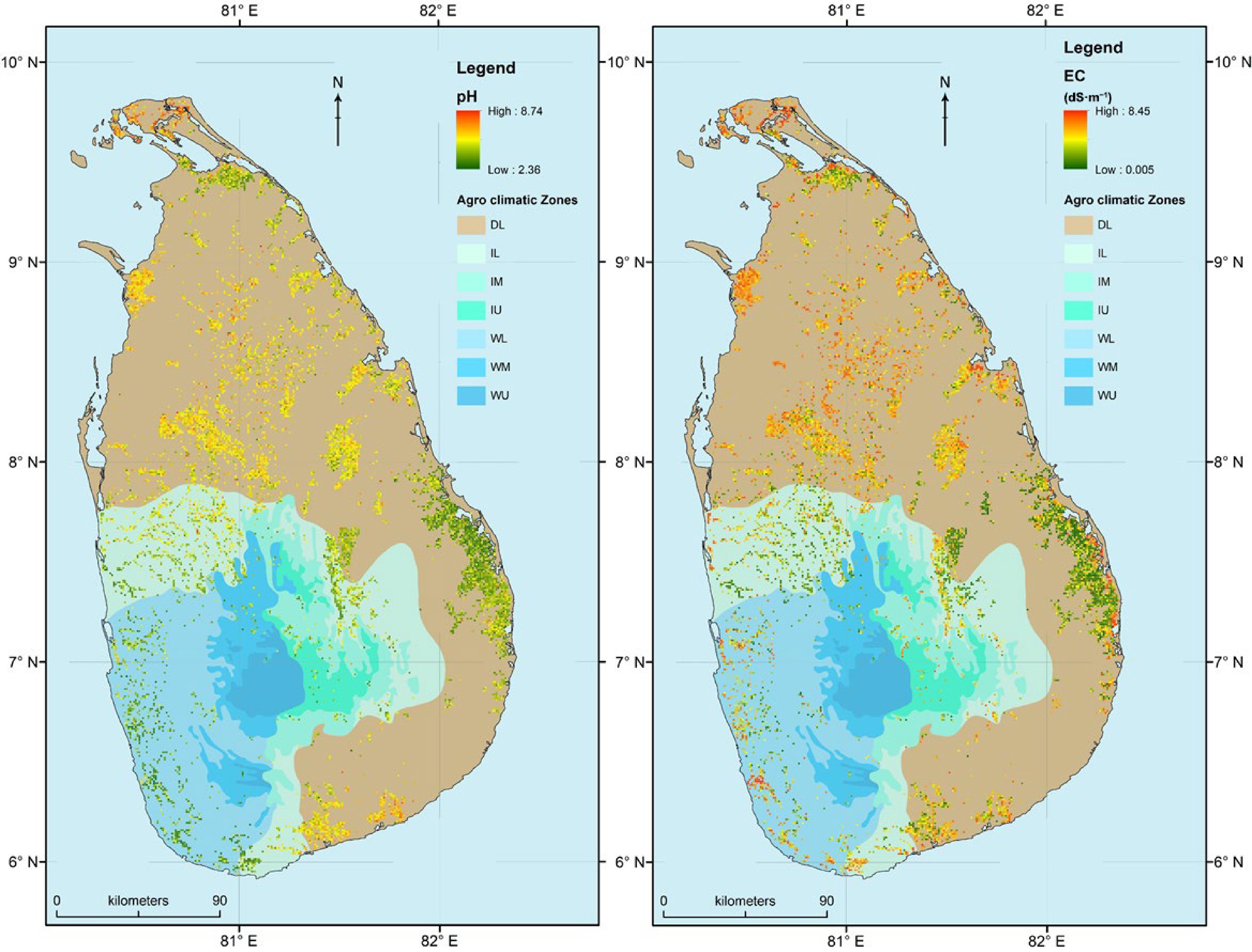 Response of soil pH and electrical conductivity to climate, soil type ...