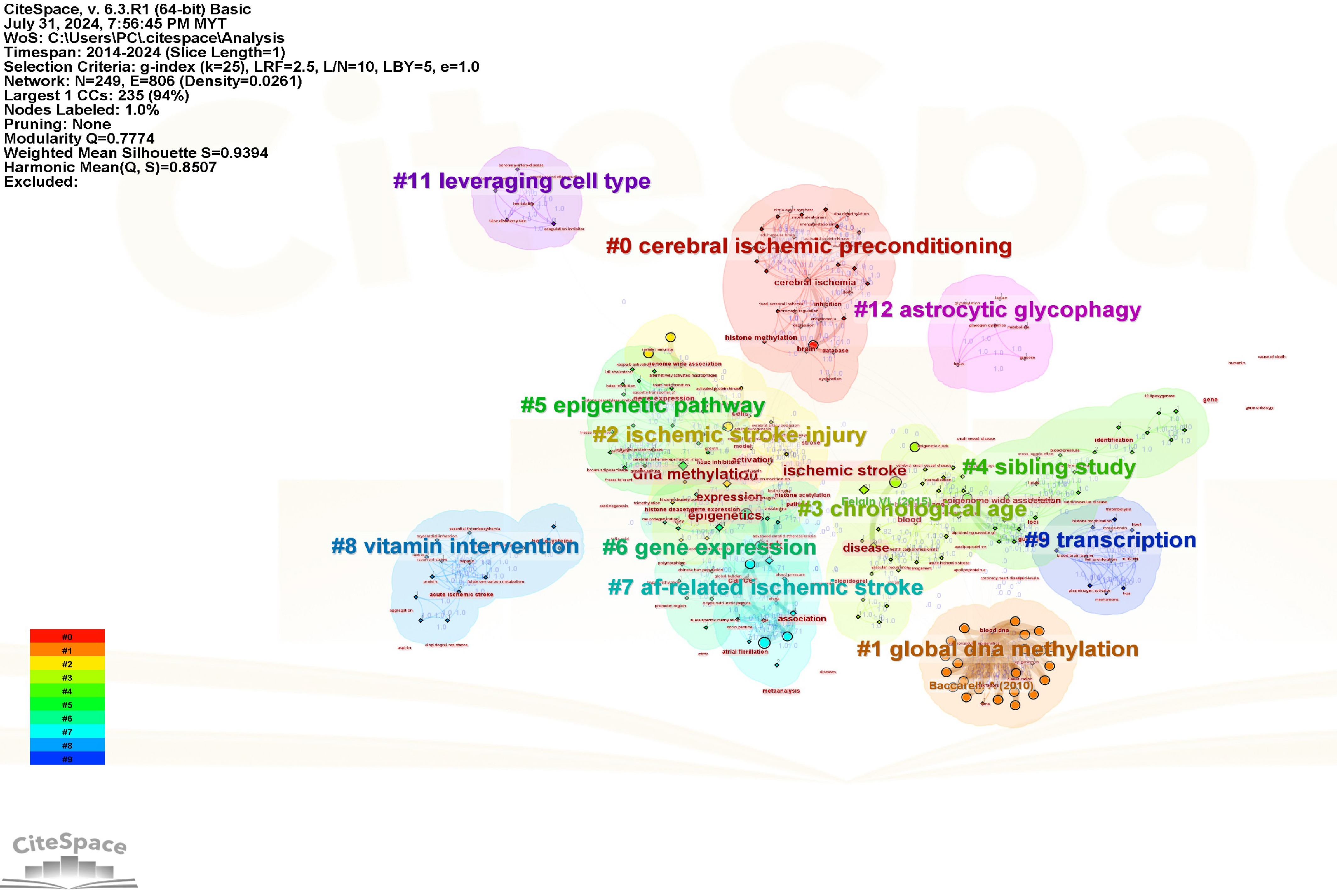 Epigenetics and ischemic stroke a bibliometric analysis from 2014 to 2024
